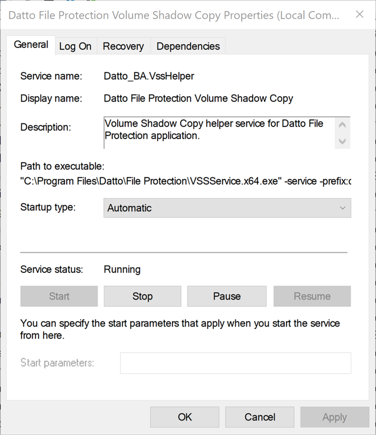 File Protection Server: Configure Service